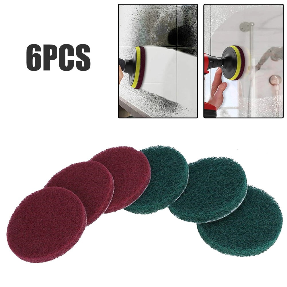 6pcs Industrial Scouring Pads for Cleaning and Polishing, 4 Inch Nylon ...