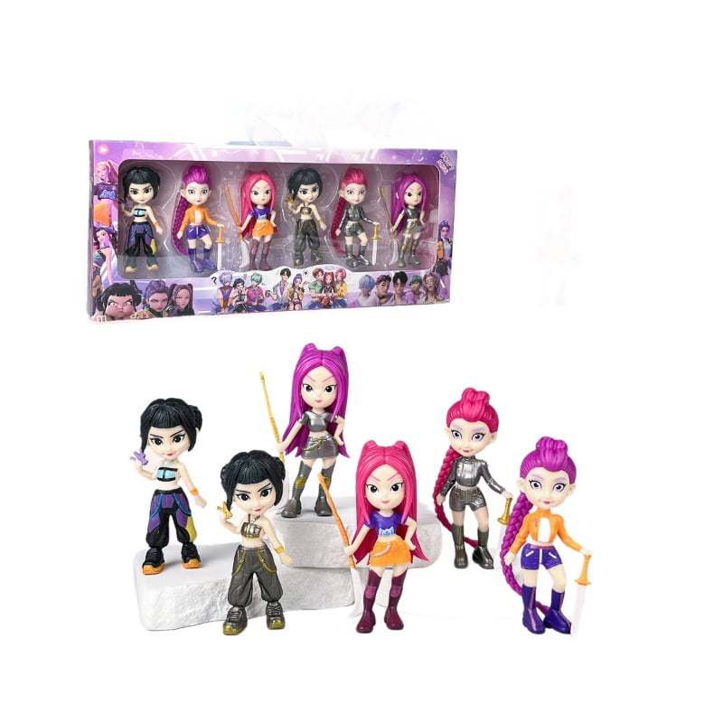 6pcs K-Pop Girl Group Chibi Figurine Set, 4-Inch K-Pop Anime & Gaming ...