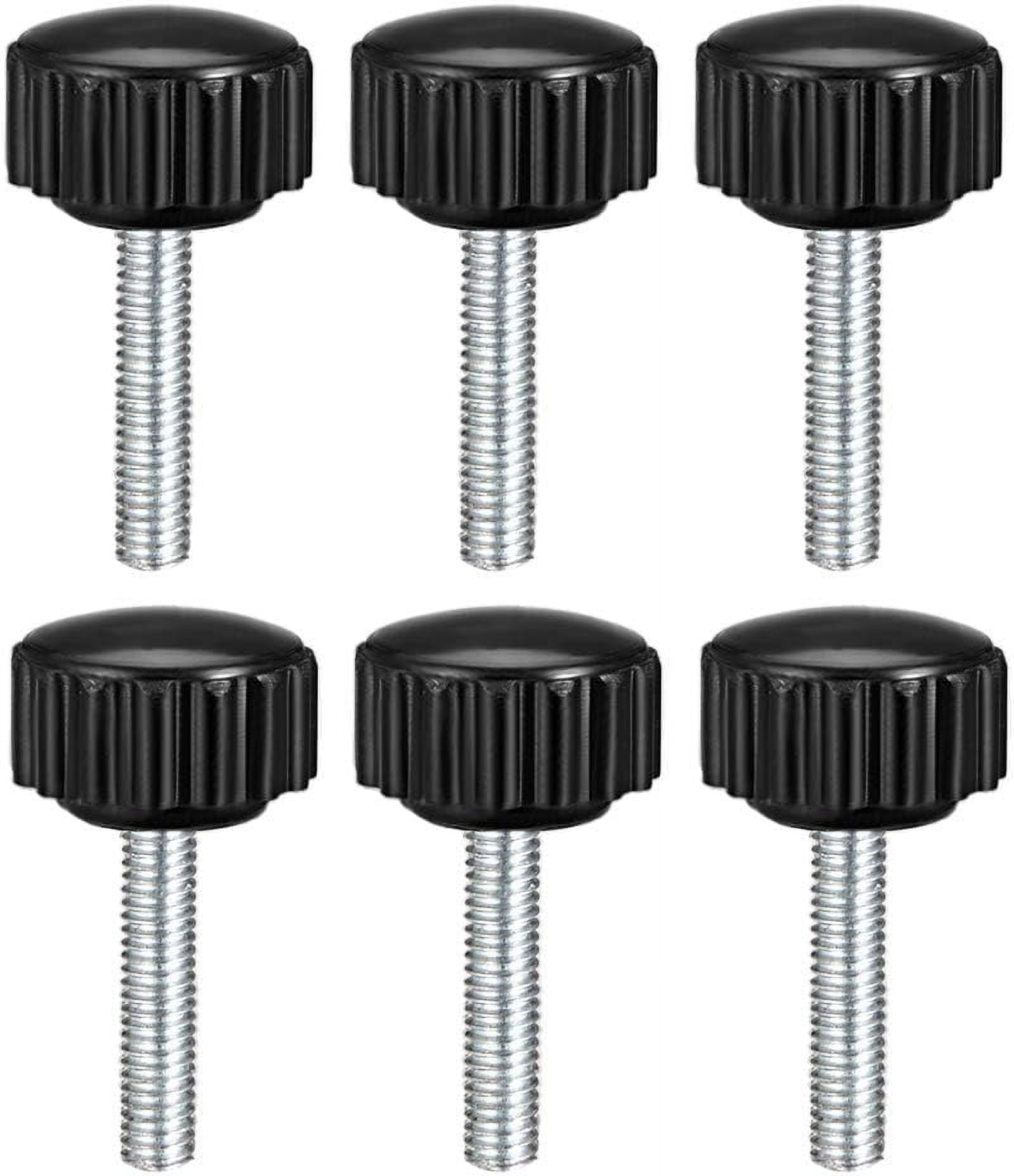 6pcs Knurled Clamping Knobs M4 x 20mm Metric Zinc Plated Carbon Steel Male Thread Thumb Screw on ...