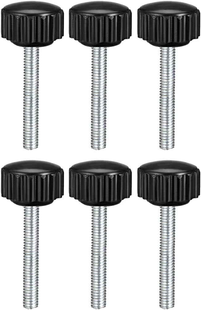 6pcs Knurled Clamping Knobs M4 x 30mm Metric Zinc Plated Carbon Steel Male Thread Thumb Screw on ...