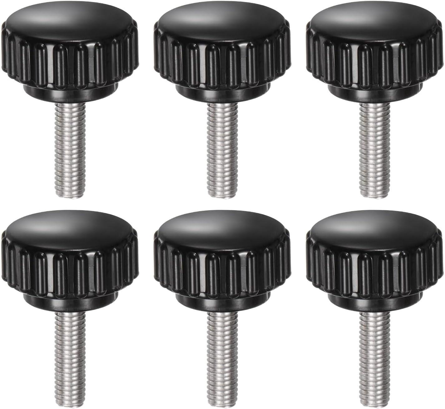 6pcs Knurled Clamping Knobs M5 x 20mm Metric 304 Stainless Steel Male Thread Thumb Screw on Type ...