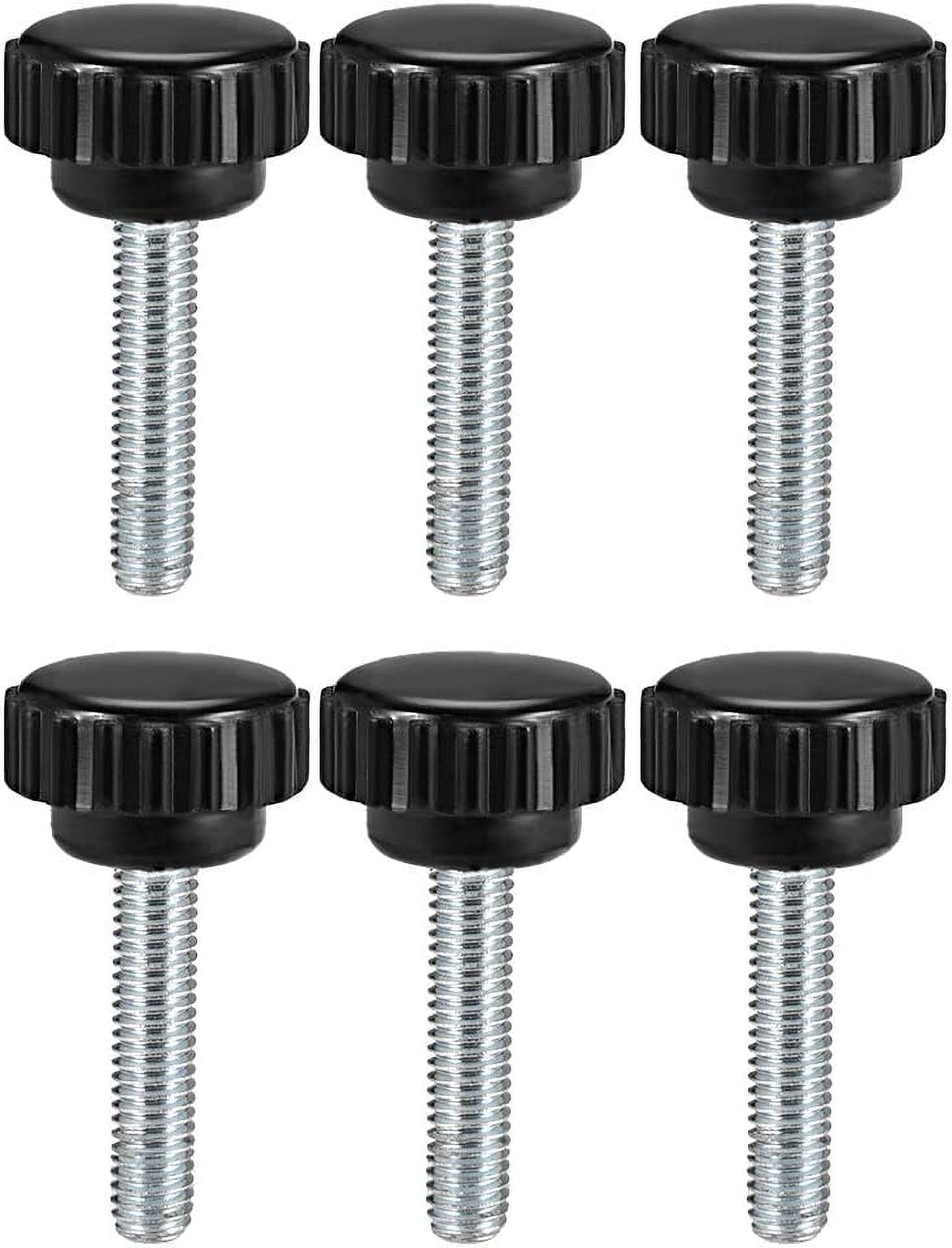 6pcs Knurled Clamping Knobs M6 x 30mm Metric Zinc Plated Carbon Steel Male Thread Thumb Screw on ...