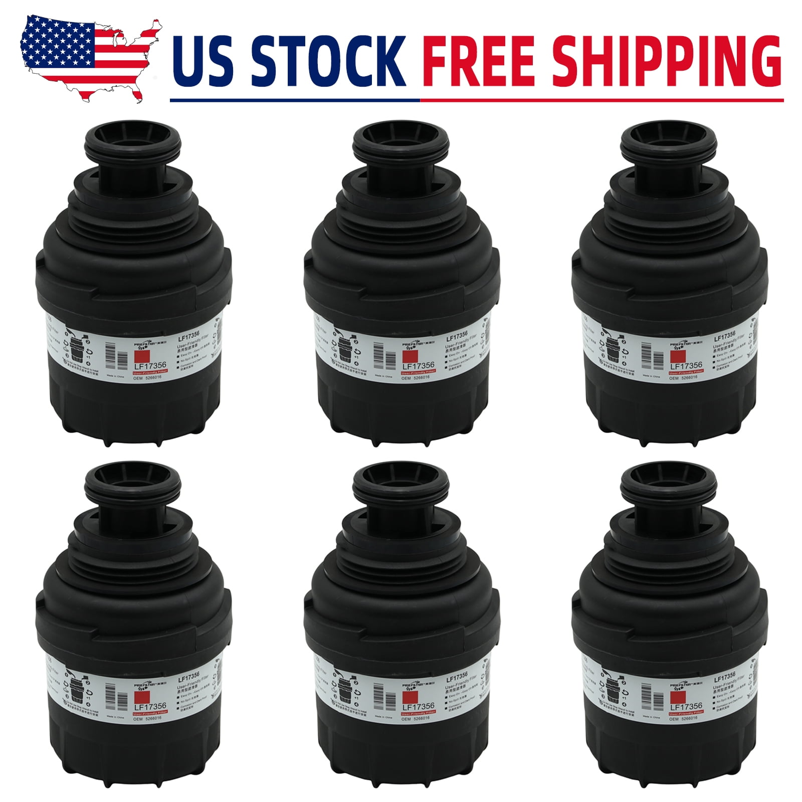 6pcs LF17356 Oil Filter for 5266016 ISF 2.8L Foton Tunland 4X4 QSF 2.8L ...