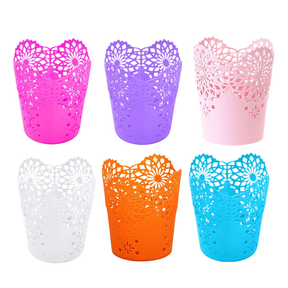 6pcs Lace Hollow out Pencil Holder Creative Pen Cup Pencil Container ...