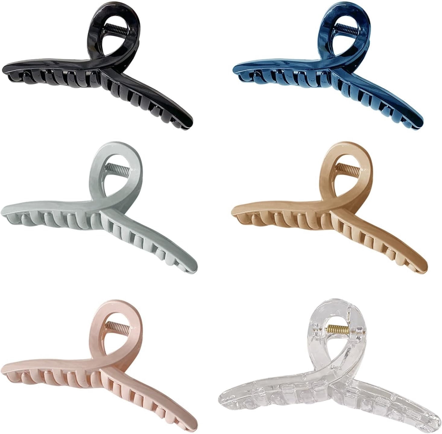6pcs Large Hair Claw Clips for Women Girls 11cm Plastic Elegant Hair ...