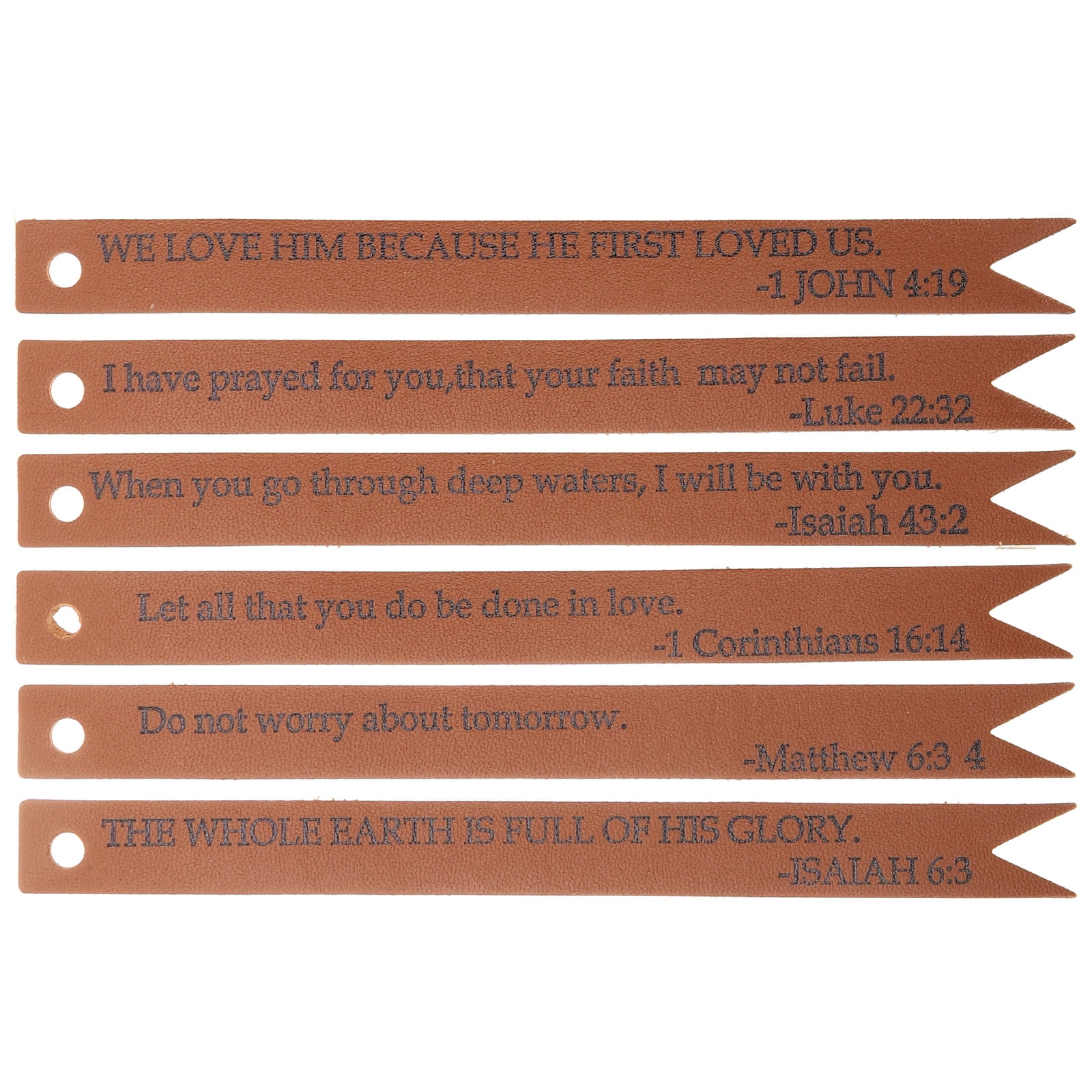 6pcs Leather Bible Bookmarks Tabs Leather Page Marks Reusable Bookmark ...