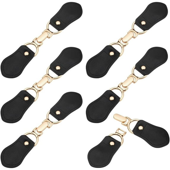6pcs Leather Closure Clip Black Clasp Pin Toggle Buckle Sew-on Toggles ...