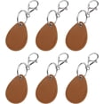 6pcs Leather Key Fob, PU Car Keychain Blanks Holder with Rings for ID ...