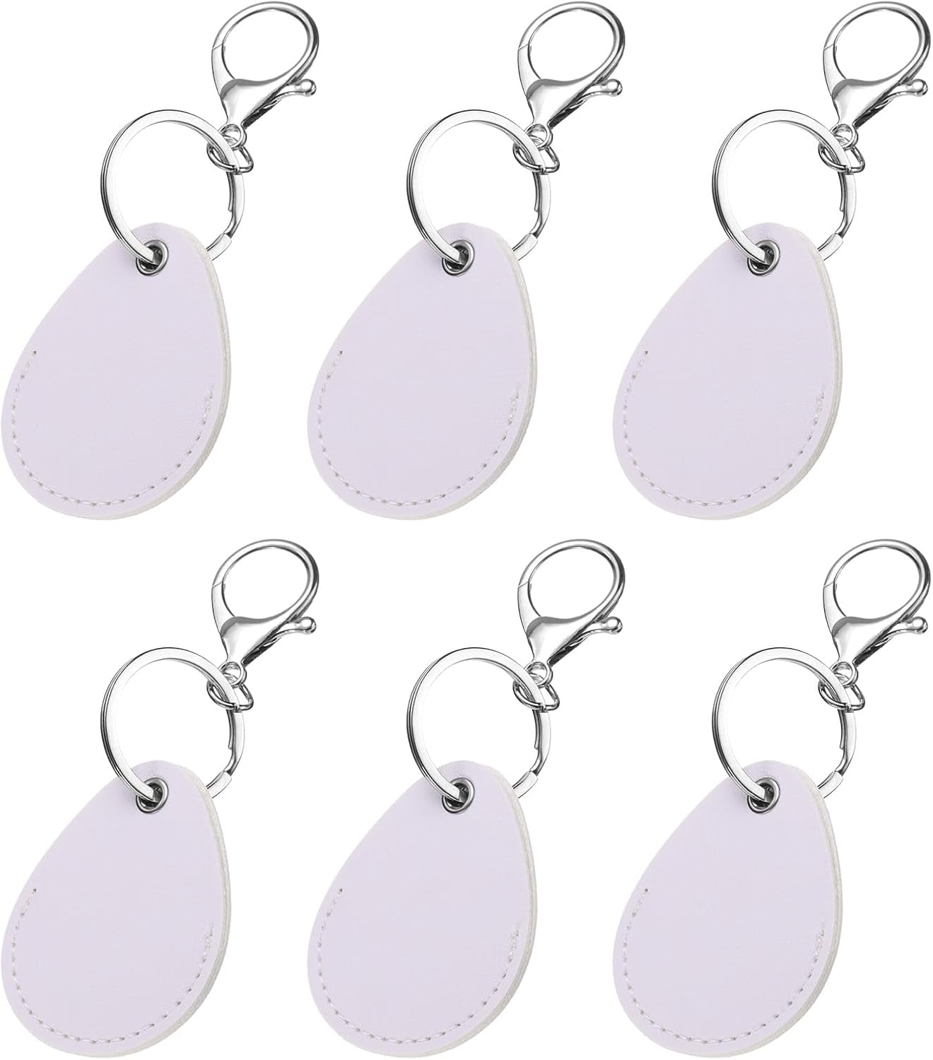 6pcs Leather Key Fob, PU Leather Car Keychain Blanks Key Holder with ...