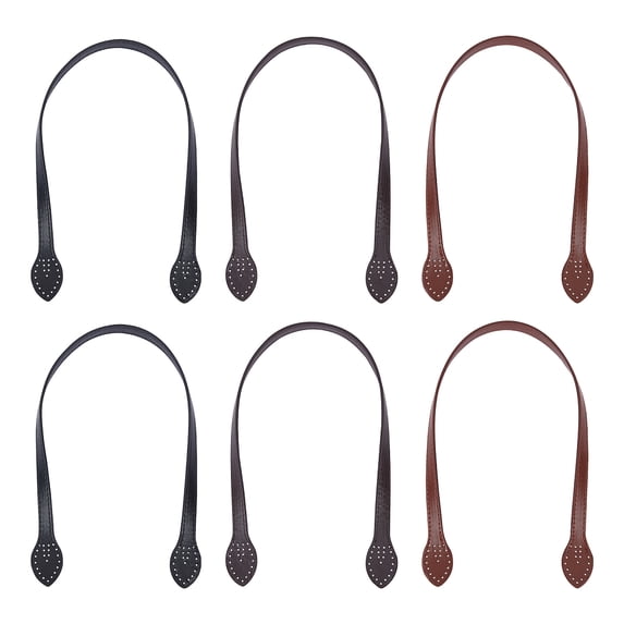 6pcs Leather Purse Straps 23.6 Inch PU Leather Bag Handles Replacement ...