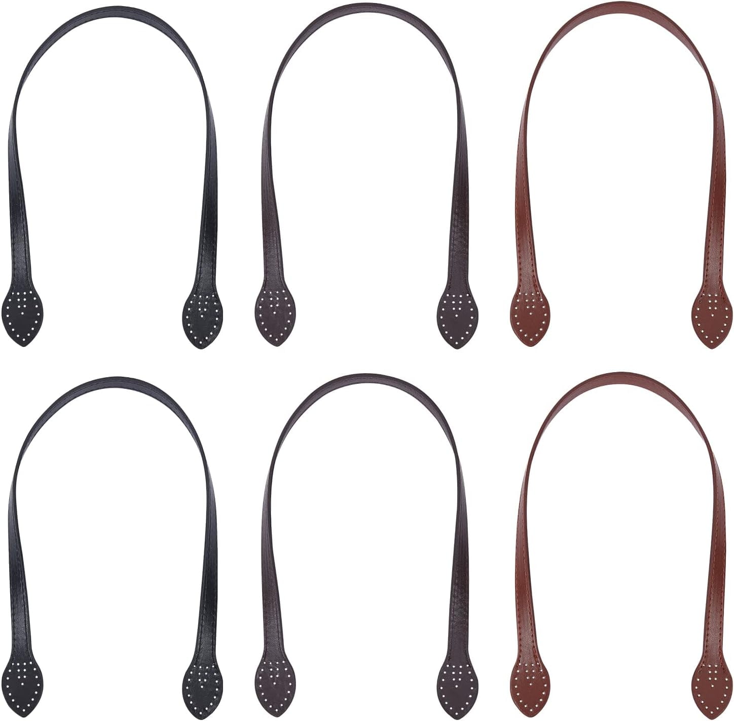 6pcs Leather Purse Straps 23.6 Inch PU Leather Bag Handles Replacement ...