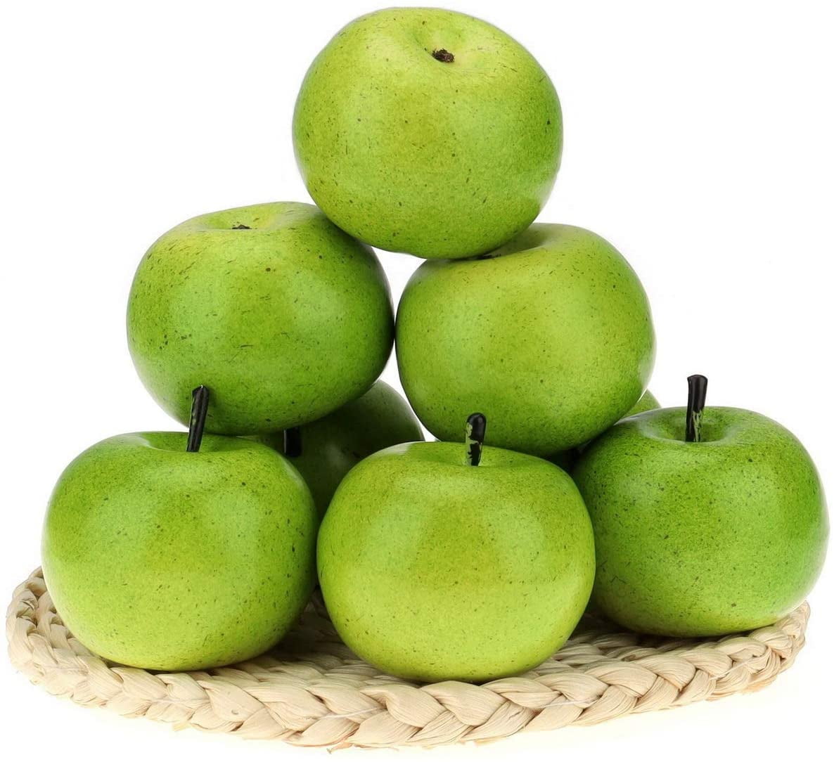 6pcs Lifelike Artificial Green Apple Faux Fake Apples Fruit Home House ...