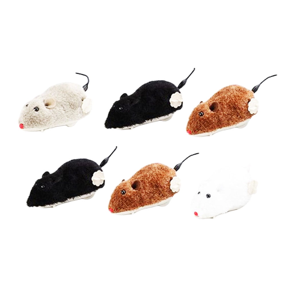6pcs Lifelike Mouse Clockwork Toys Plush Adorable Mice Model Wind-up ...