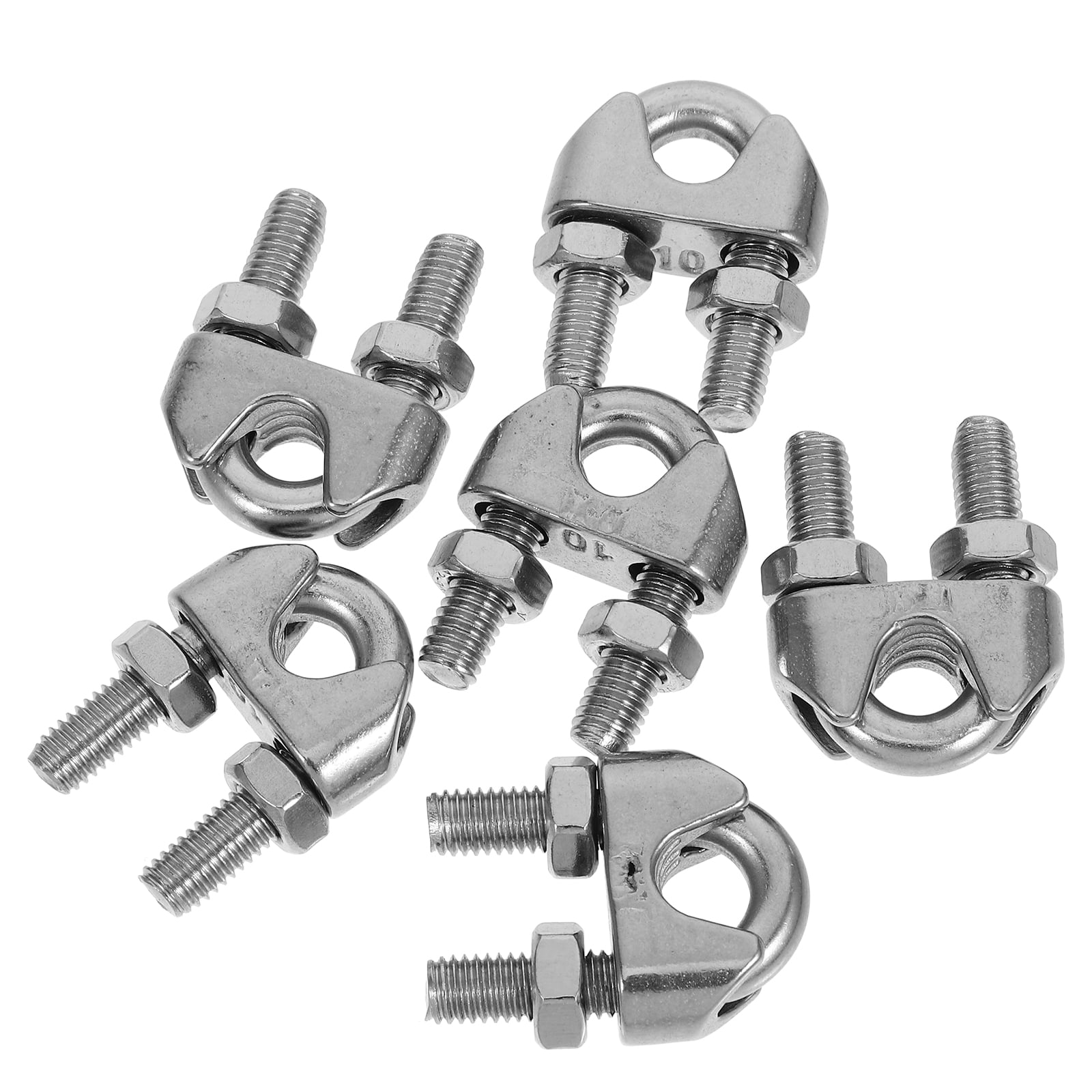 6pcs M10 Stainless Steel Wire Rope Cable Clip Clamp Wire Rope Loop ...