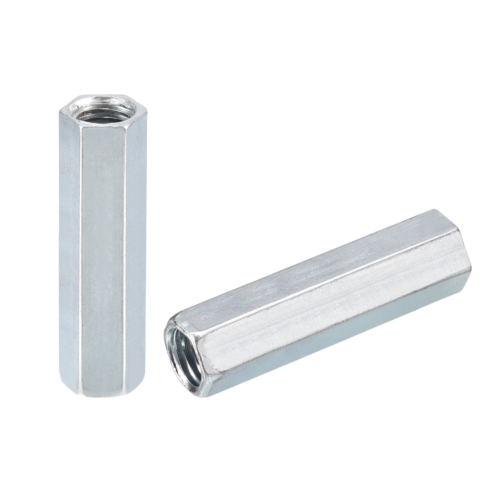 6pcs M12x19x60mm Coupling Nuts - Galvanized Carbon Steel Hex Threaded ...