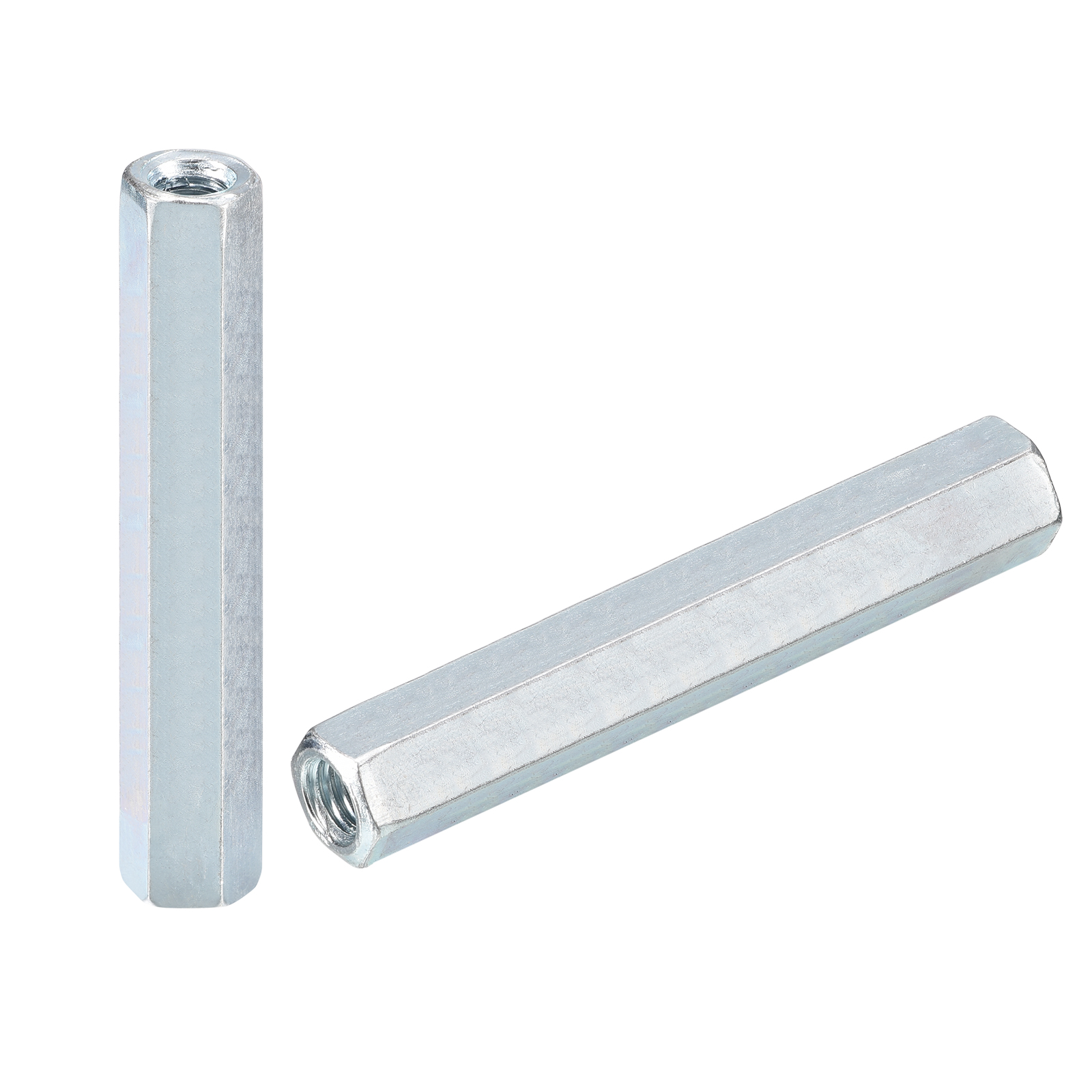 6pcs M6x10x60mm Coupling Nuts - Galvanized Carbon Steel Hex Threaded ...