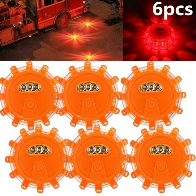 6pcs Magnetic Car Road Signal Led Flare Light Led Road Flares Safety