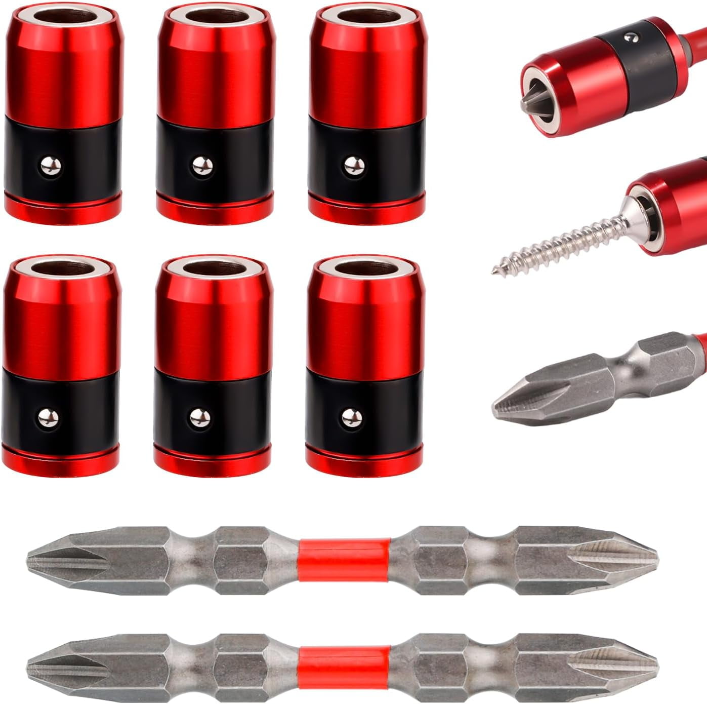 6pcs Magnetic Screw Ring Holders, Detachable Screwdriver Head Magnetic ...
