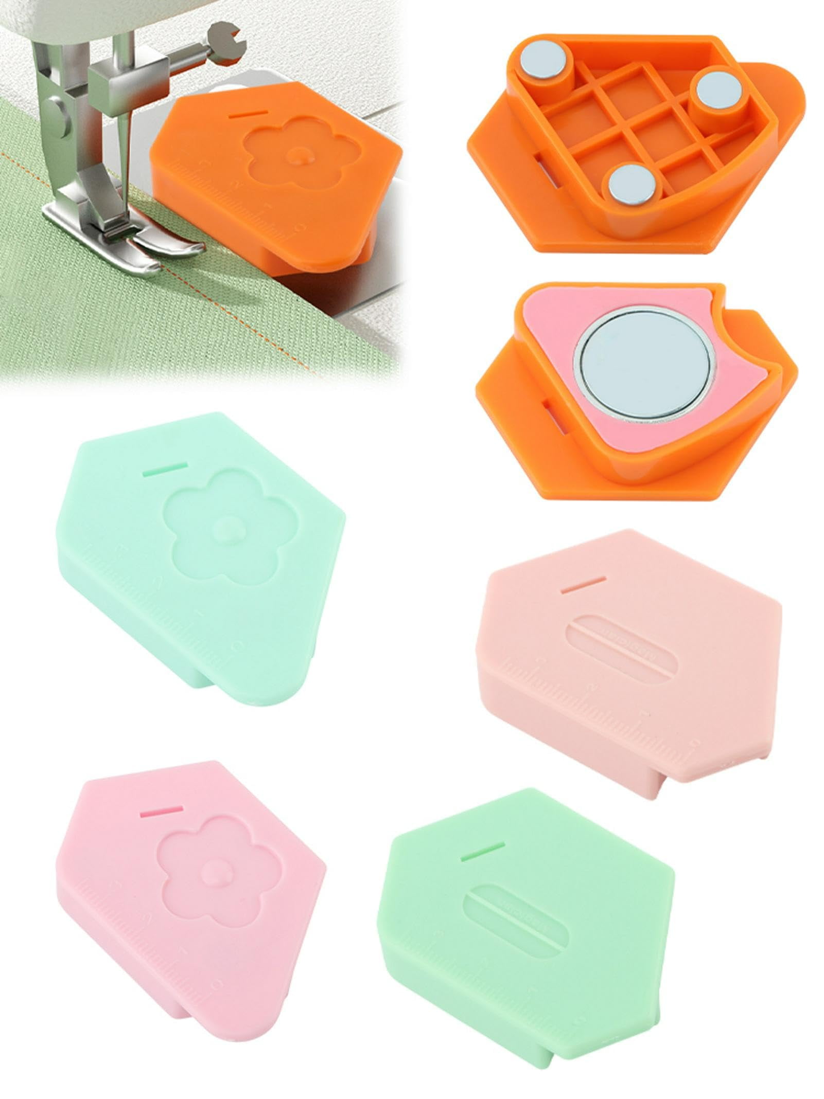6pcs Magnetic Seam Guide for Sewing Machine, Polygonal Multifunctional ...