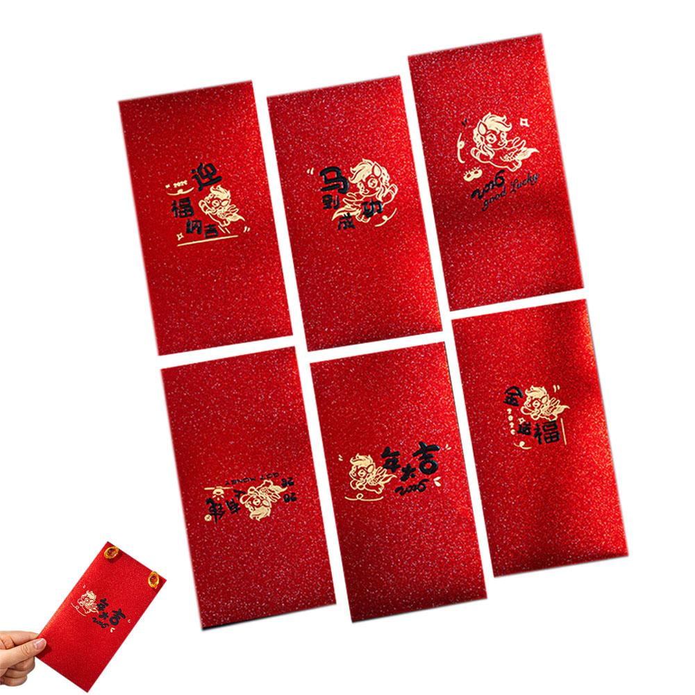 6pcs Matte Gilded Red Envelope Chinese New Year Lucky Money Red ...