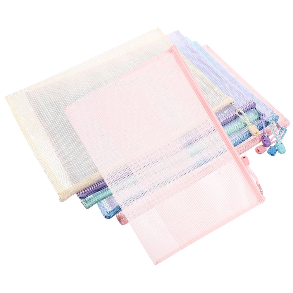 6pcs Mesh Zipper Pouch Bags Mesh Zipper Pouches Office Documents Zipper ...