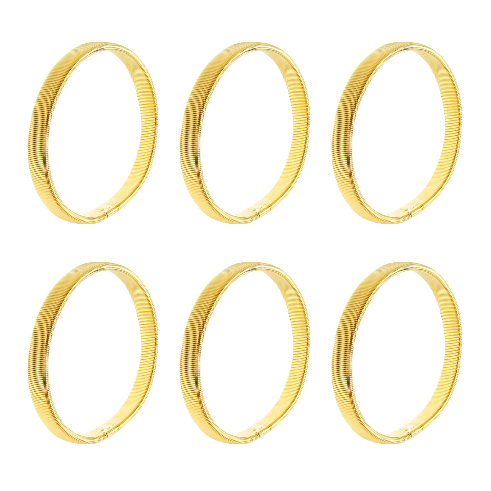 6pcs Metal Bangle Stretch Bracelets Shirt Sleeve Holders Stretchy Metal ...