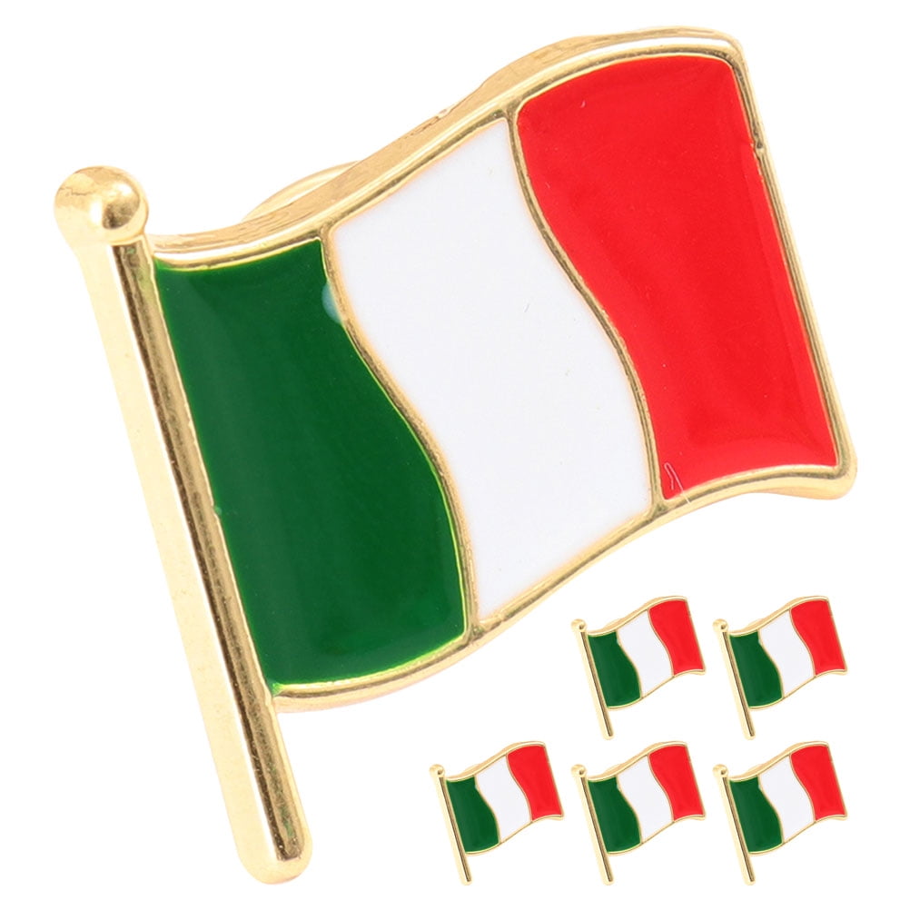 OUNONA Set of 6 Decorative Italian Flag Brooch Pins for Clothing ...