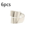 6pcs Metal Napkin Rings - Smooth Interlaced Design, Adjustable Edges ...