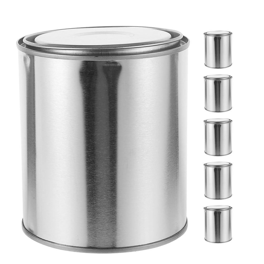 6pcs Metal Paint Cans with Lids Pitch Containers Multipurpose Storage ...