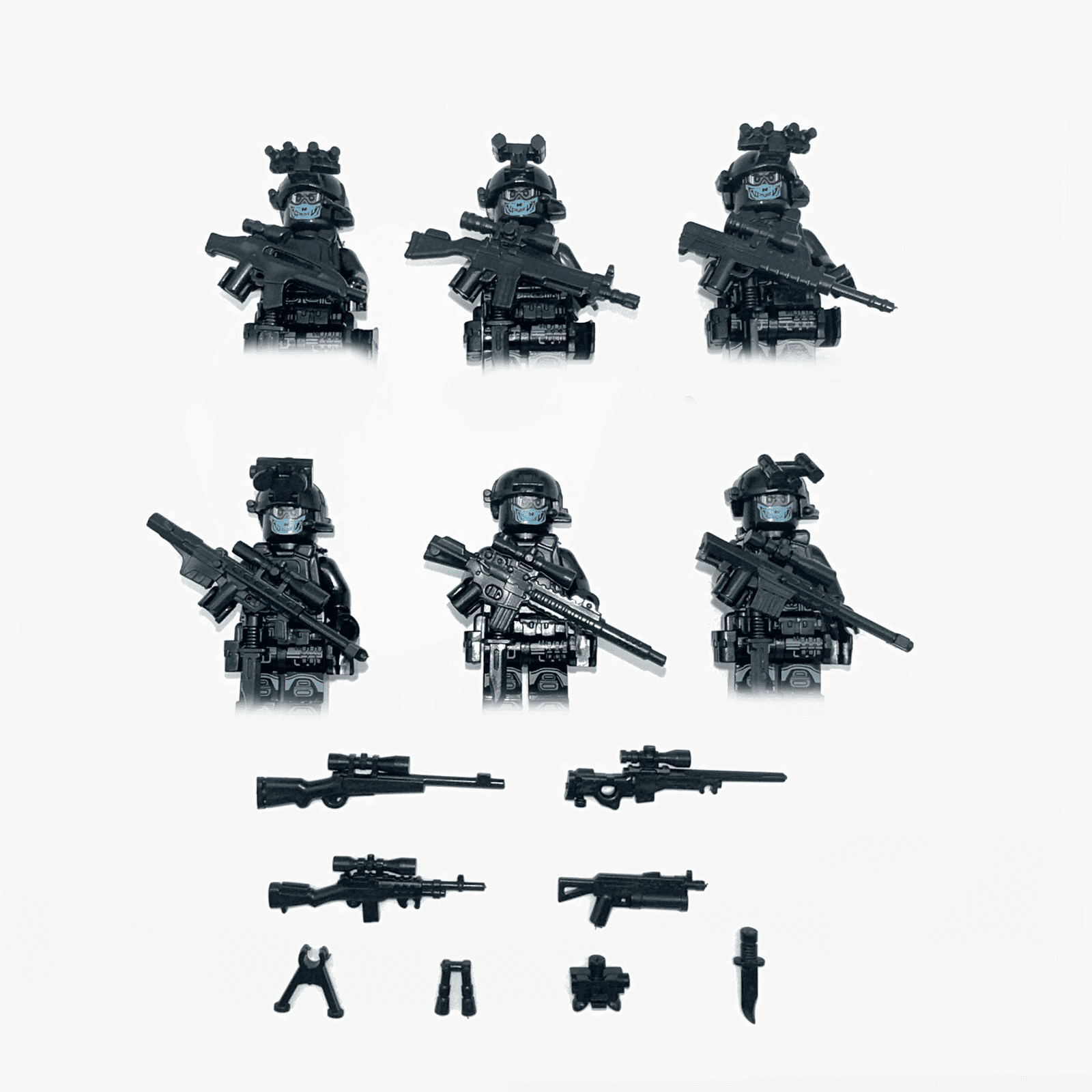6pcs Military Building Block Soldier Ghost Camouflage Police Special ...