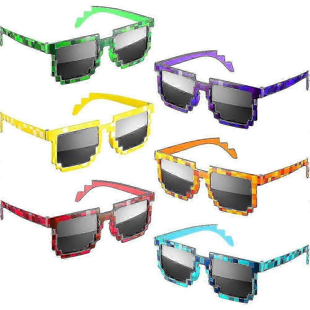 6pcs Minecraft Mosaic Glasses Funny Pixel Sunglasses Eyeglasses Party ...