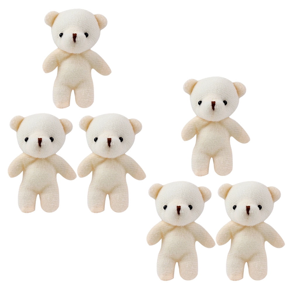 6pcs Mini Bear Tiny Bears Doll Stuffed Animal Soft Small Plush Bears Keychain Hanging Decor ...