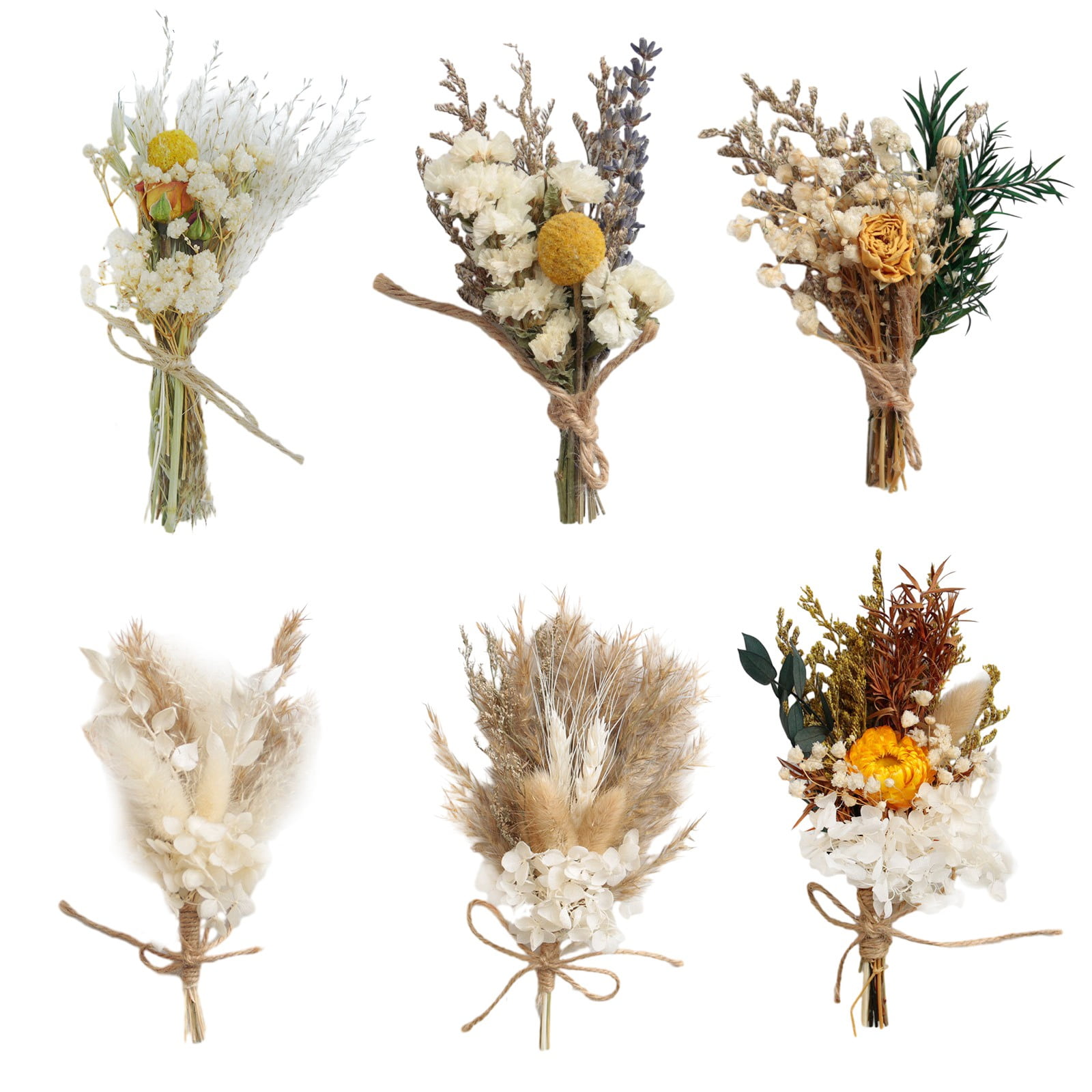 6pcs Mini DIY Bouquets Eternal Flower Dried Flower Bundle DIY ...