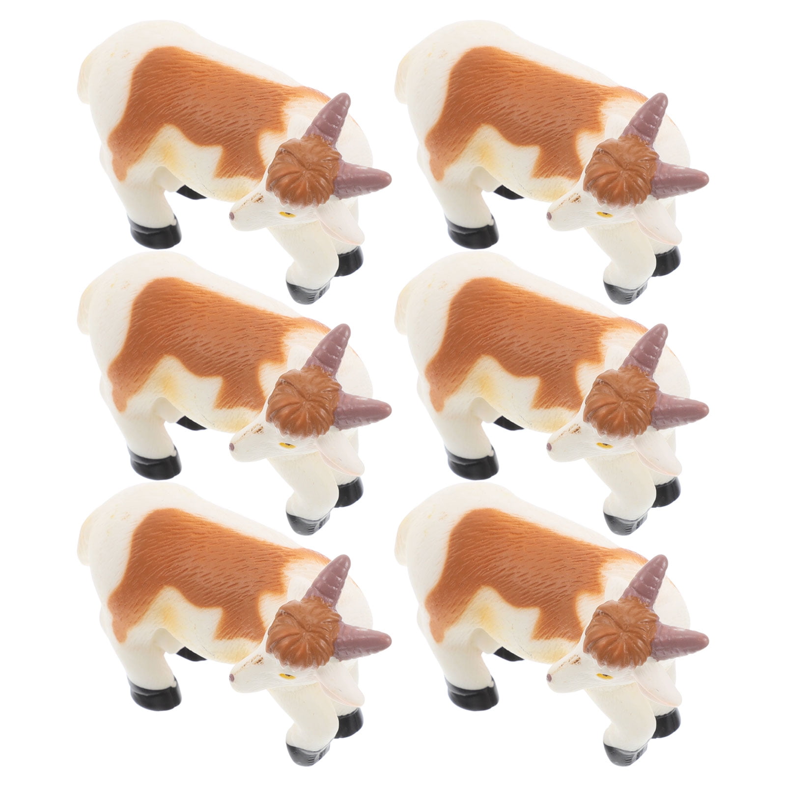 6pcs Mini Goat Figurines Realistic Goat Animals Simulated Small Lambs ...