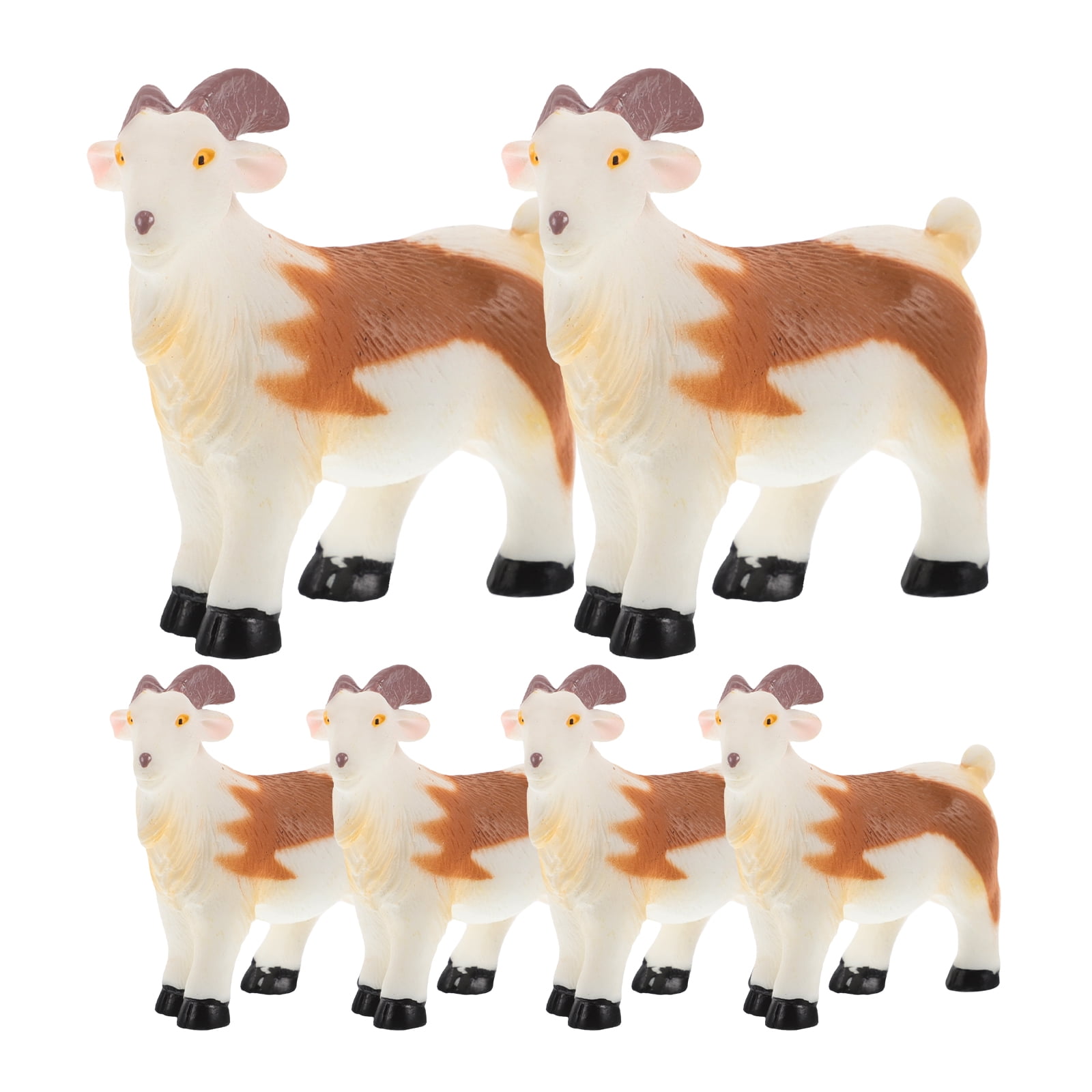 6pcs Mini Goat Figurines Realistic Goat Animals Simulated Small Lambs ...