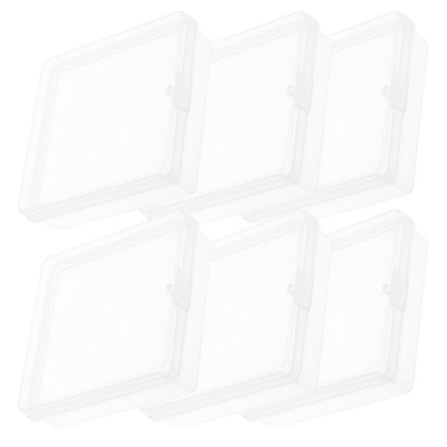 6pcs Mini Plastic Boxes 2.16x2.16x0.59in Small Clear Storage Containers ...