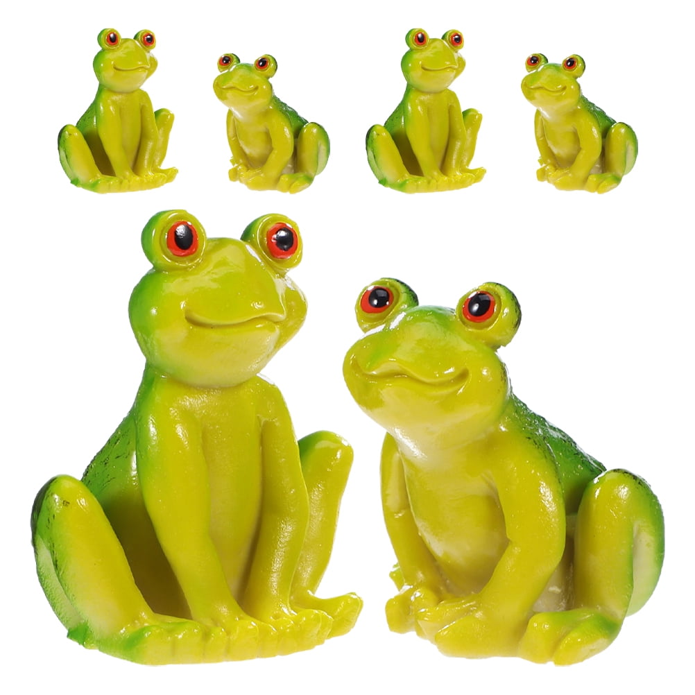 6pcs Mini Resin Frog Garden Ornaments Lifelike Frog Statues Outdoor ...