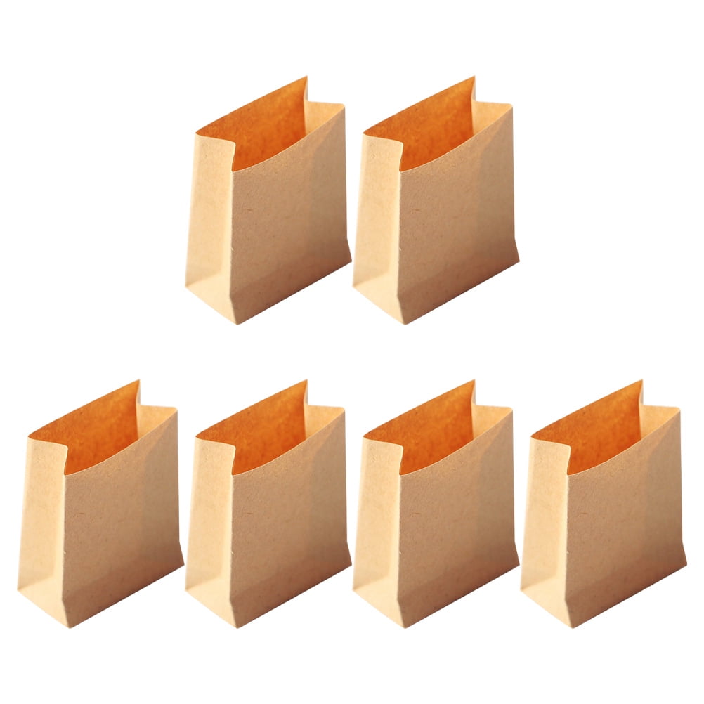 6pcs Mini Scene Paper Wrapping Bag Decor Mini House Baking Bags Mini ...