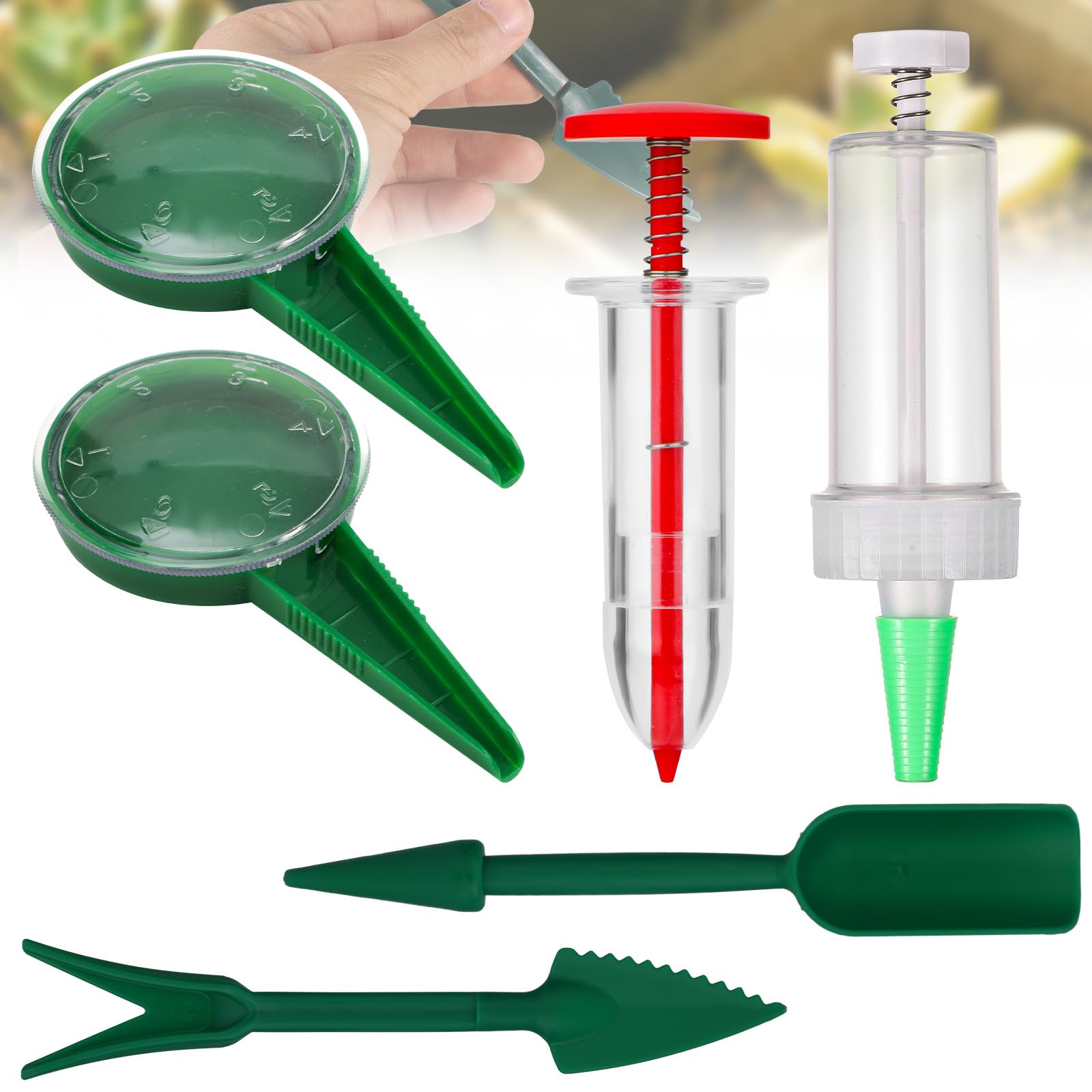 6pcs Mini Seed Spreader Set, Plastic Round Sowing Seed Dispenser Hand ...