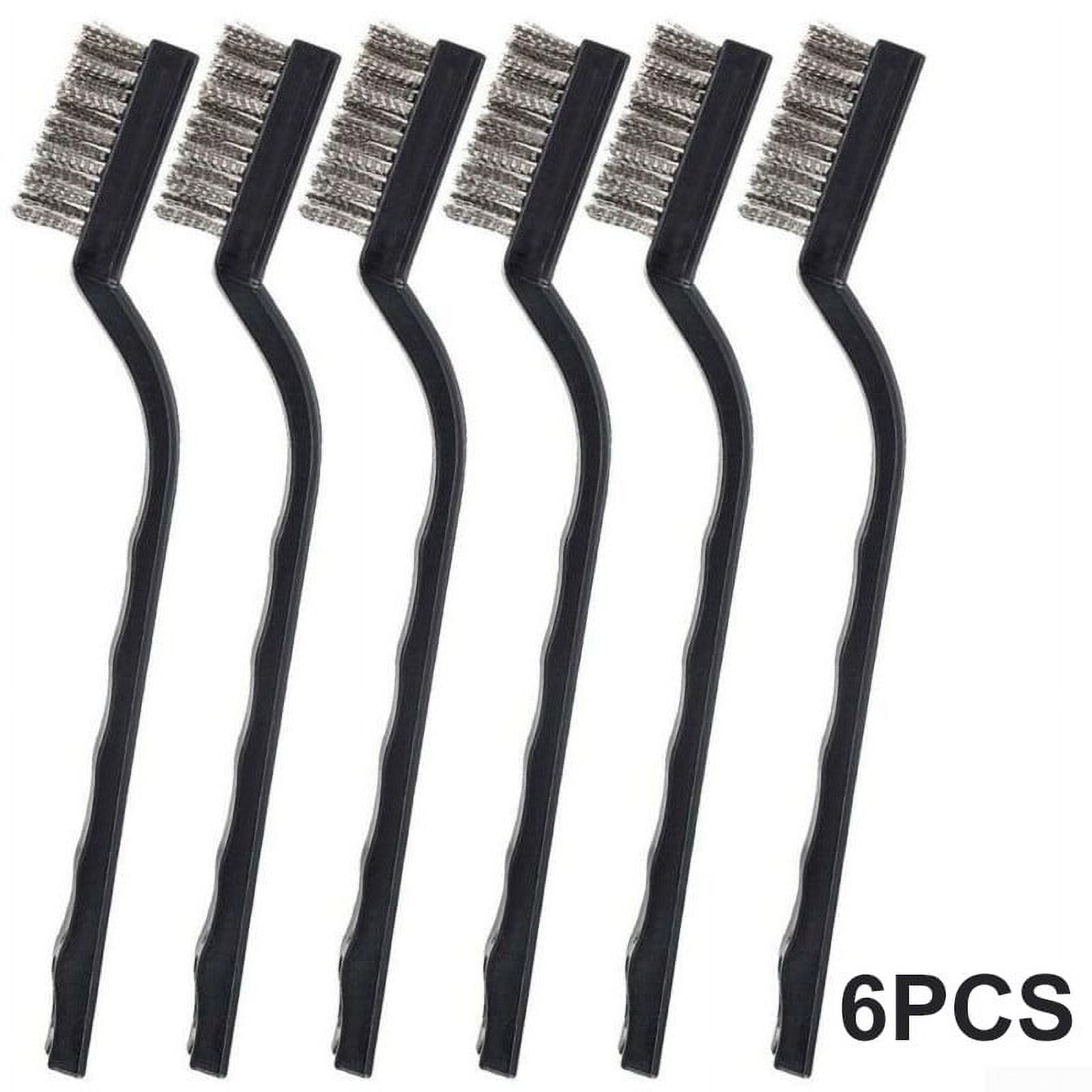 6pcs Mini Wire Brush Stainless Steel Scrub Brushes Cleaning Rust Sparks ...
