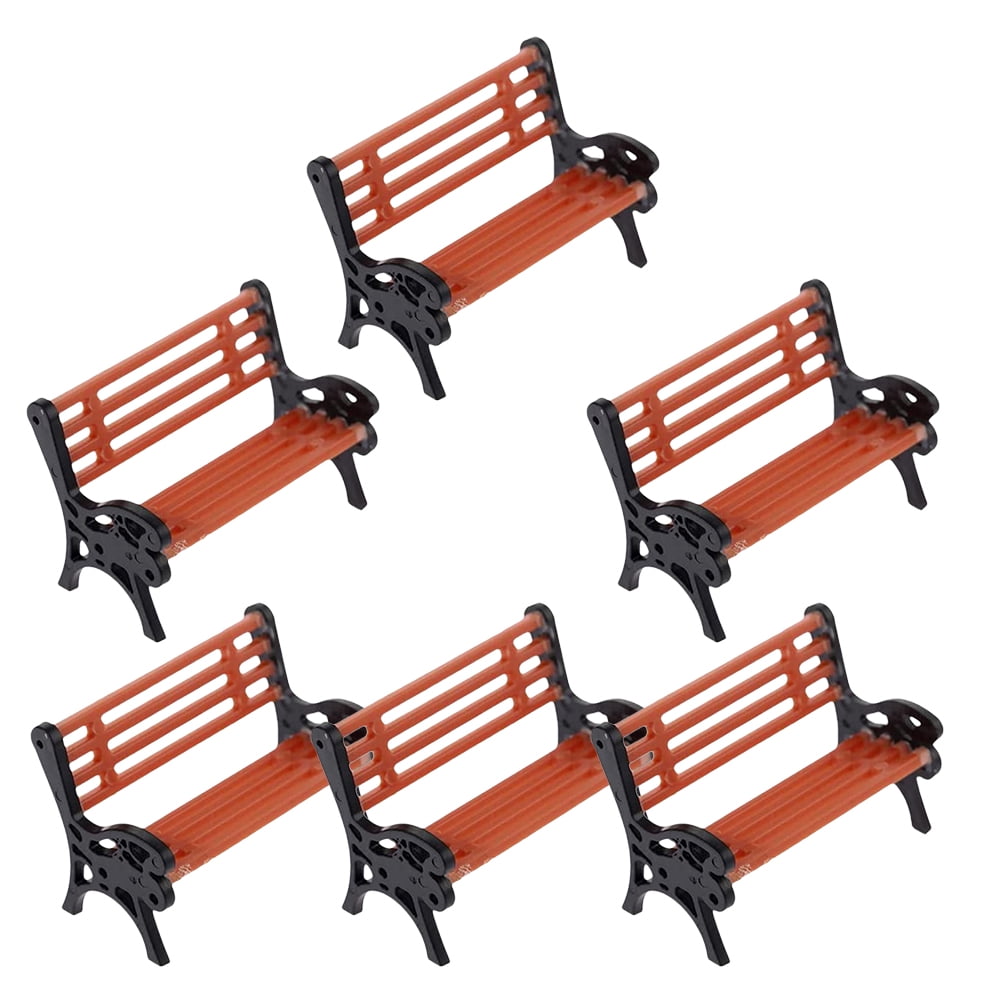 6pcs Miniature Bench Ornament Dollhouse Tiny Bench Decor Realistic Park ...