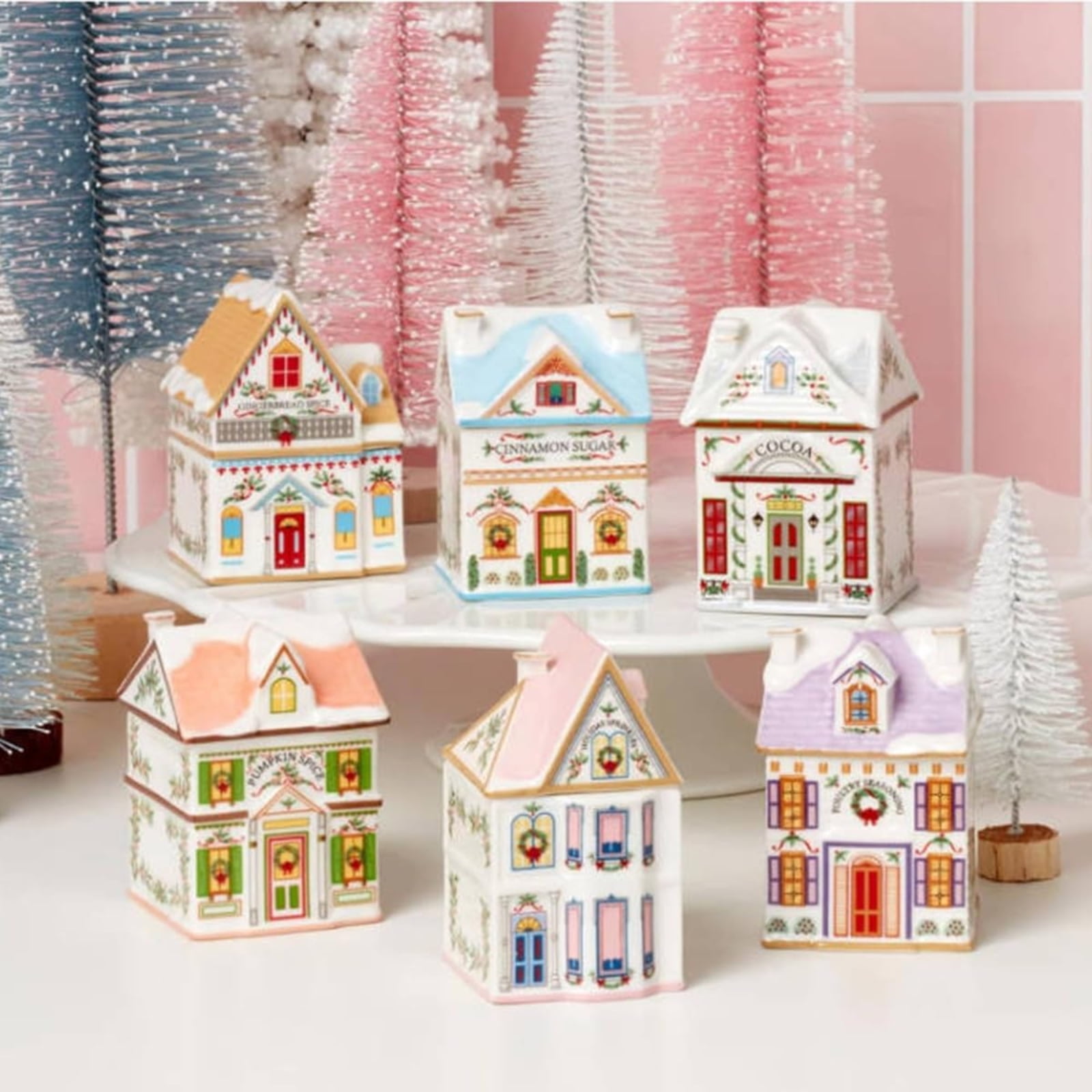 6pcs Miniature House Resin Craft Kit, Hand Painted Rural Cottage ...