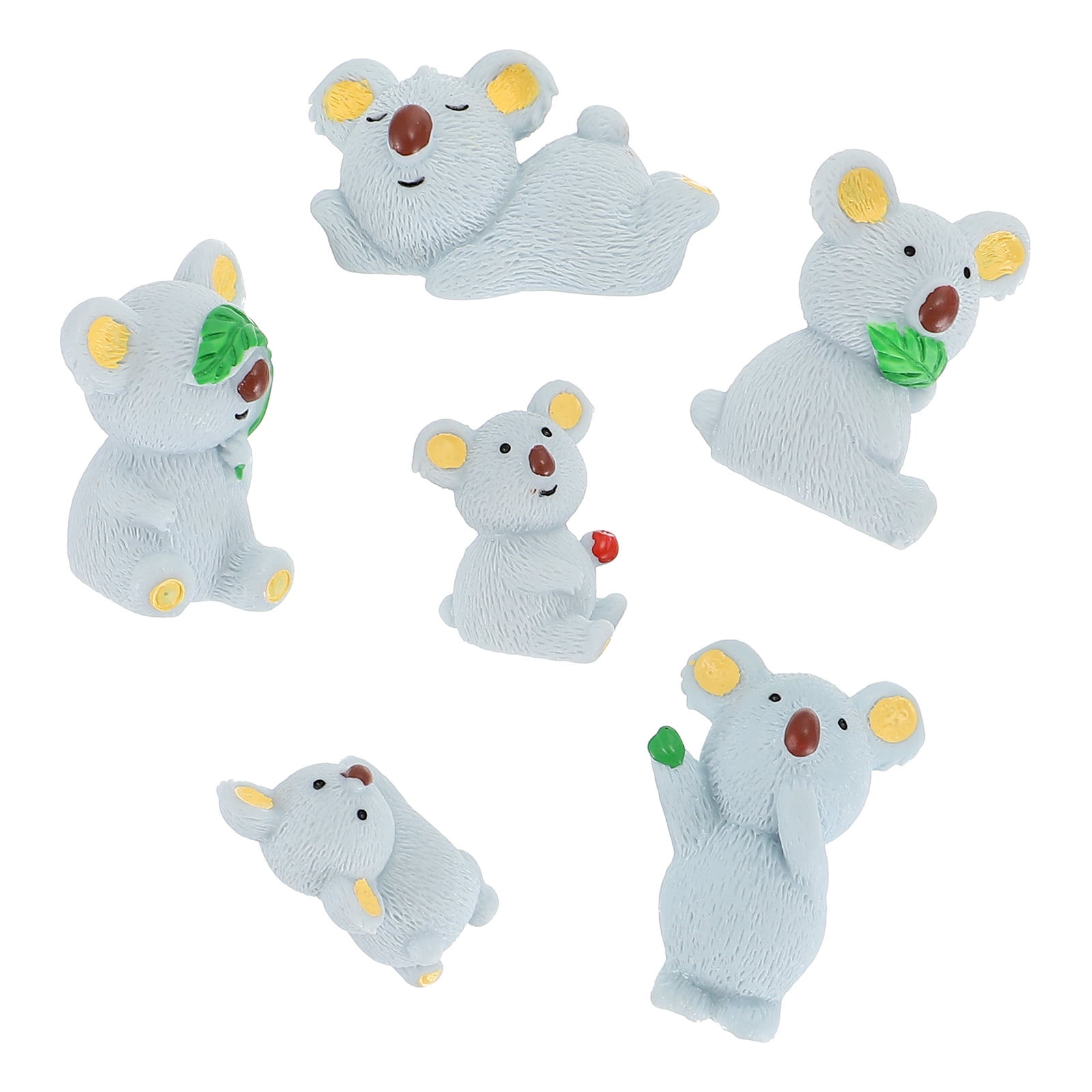 6pcs Miniature Koala Bear Figurines Forest Figures Woodland Creatures ...