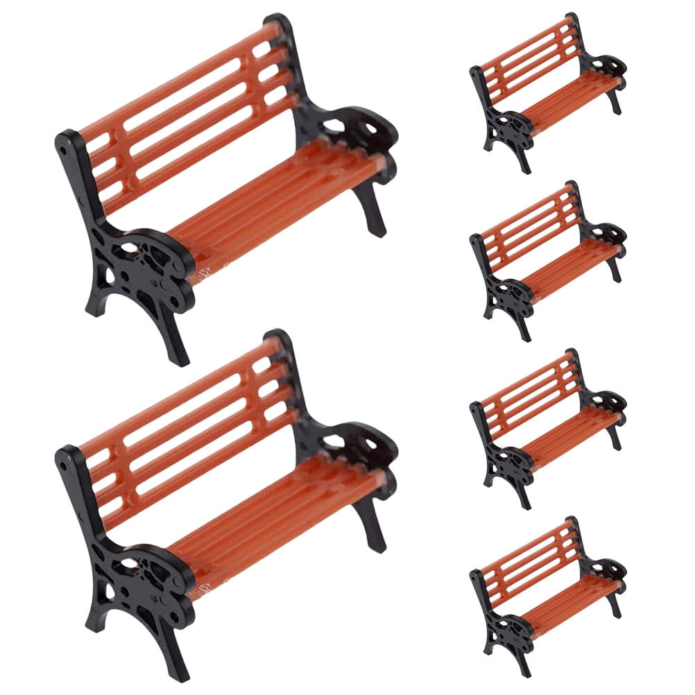 6pcs Miniature Park Bench Model for Dollhouse Mini Garden Bench for ...