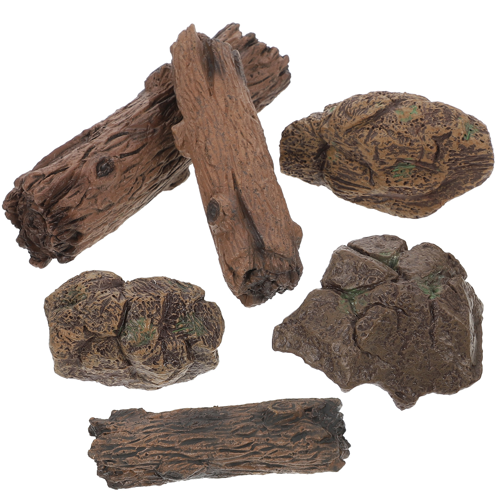 6pcs Miniature Stones Bonsai Stone Models Miniature Tree Stump Resin ...