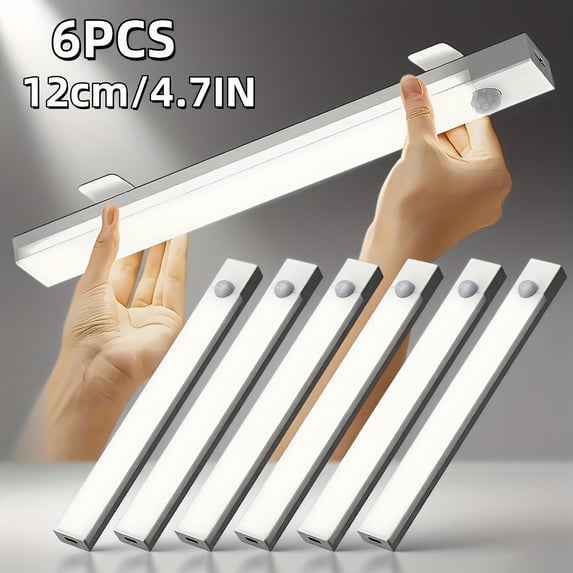 6pcs Motion Sensor Cabinet Lights: Auto On/Off, Dimmable, USB ...