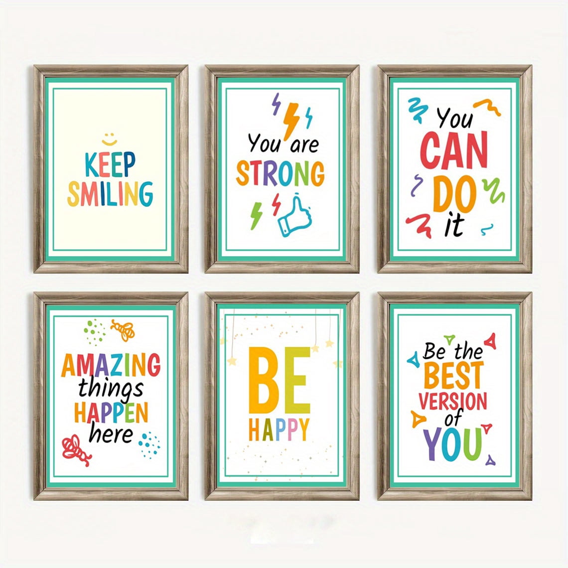 6pcs Motivational Classroom Posters - Unframed Canvas Wall Art with ...