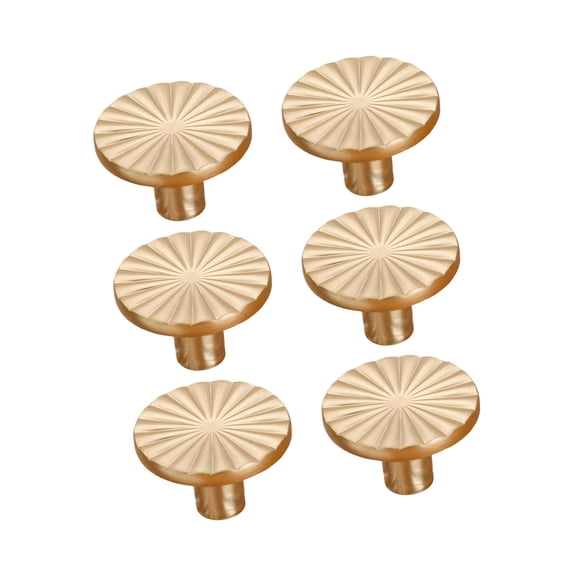 6pcs Multipurpose Cabinets Pull Brushed Brass Zines Alloy Knobs for ...