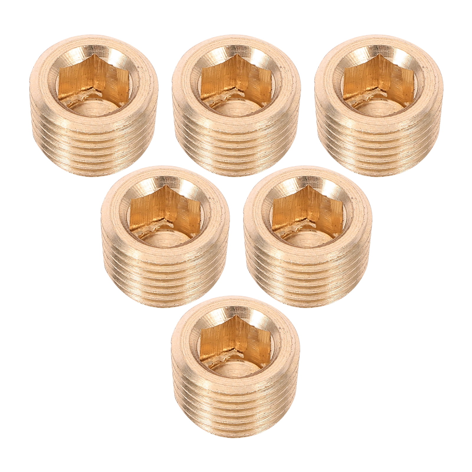 FENGGUIQU 6-Pack Brass Tube Fitting Plugs with Internal Key for ...