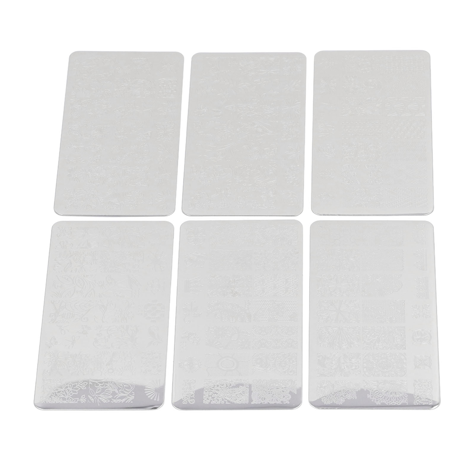 6pcs Nail Art Stamping Plates Kit Stainless Steel Plates Fingernails ...